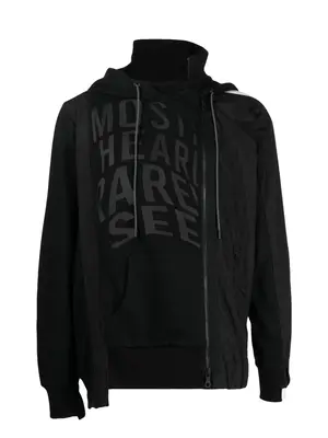 MOSTLY HEARD RARELY SEEN Asymmetric Panelled Hoodie - Black