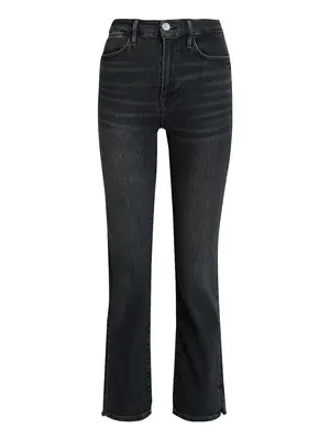 FRAME Le Super High-rise Straight-leg Jeans - Charcoal