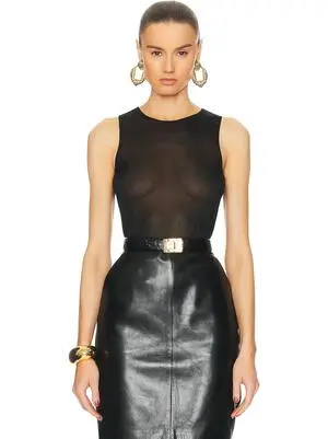 Saint Laurent Sheer Tank Top - Noir