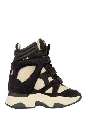 Isabel Marant Étoile Suede Wedge Sneakers - Black-chalk