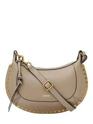 Isabel Marant Studded Leather Baguette Bag Taupe