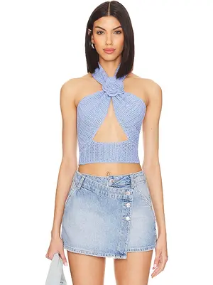 MORE TO COME Kyla Halter Top - Periwinkle