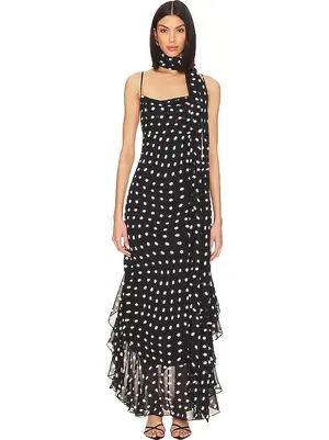 Lpa Giulia Maxi Dress - Black And Cream