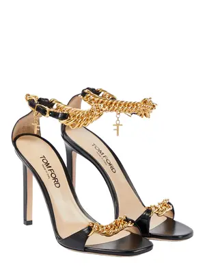 TOM FORD Zenith 105 Chain-detail Leather Sandals - Black