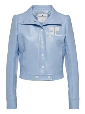 COURREGES Reedition Cropped Vinyl Jacket - Blue