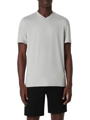 Bugatchi V-neck Performance T-shirt - Platinum