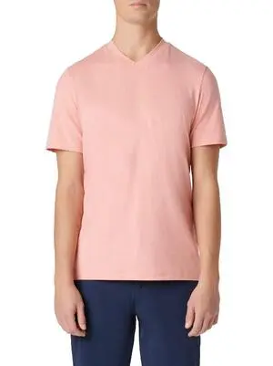 Bugatchi V-neck Performance T-shirt - Salmon