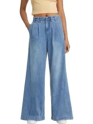 1822 Denim Pleated High-waist Wide-leg Jeans - Tilt