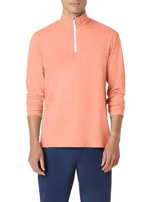 Bugatchi Bugatchi Quarter Zip Performance Pullover Coral