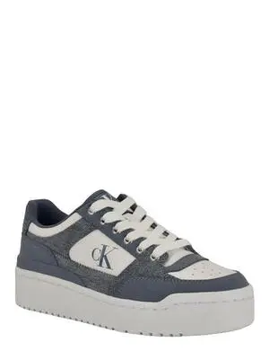 Calvin Klein Alondra Platform Sneakers - Denim/white