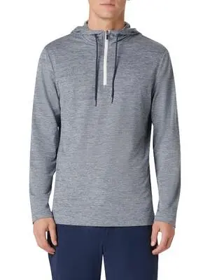 Bugatchi Quarter Zip Performance Hoodie - Navy
