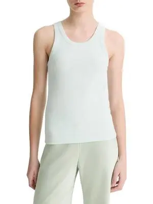 Vince Vince Scoop Neck Rib Tank Aqua Dew