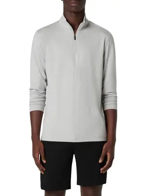 Bugatchi Bugatchi Quarter Zip Performance Pullover Platinum