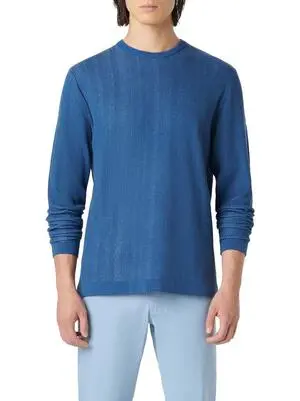 Bugatchi Cotton & Silk Crewneck Sweater - Slate