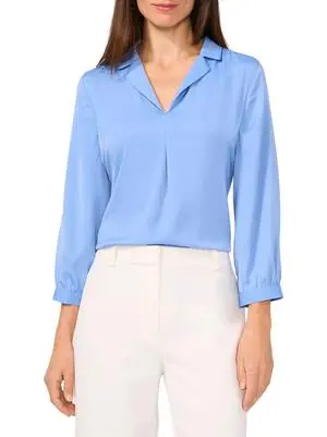 Vince Camuto Vince Camuto Pleat Front Satin Shirt Serene Sky