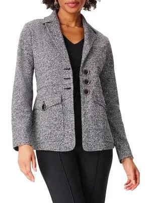 NIC+ZOE Editor Knit Blazer - Black Mix