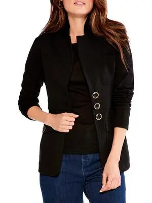 NIC+ZOE Editor Knit Blazer - Black Onyx