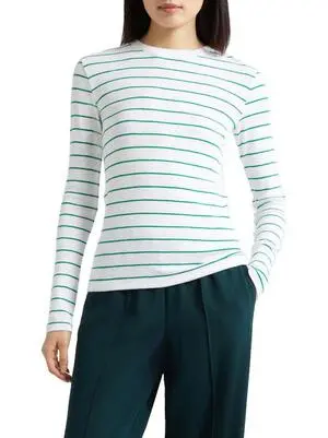 VINCE Vince. Stripe Long Sleeve Crewneck Top