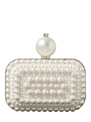 JIMMY CHOO Cloud Micro Embellished Clutch - White