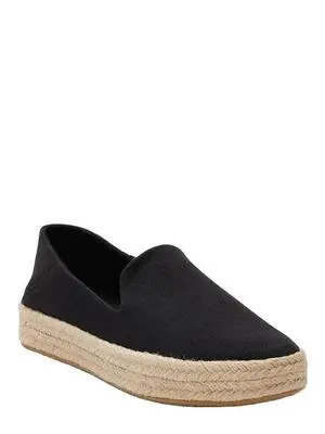 Toms Carolina Platform Espadrille Sneakers - Black Suede