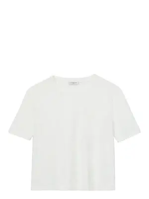 Lafayette 148 New York Linen-cotton Jersey Crewneck T-shirt - White