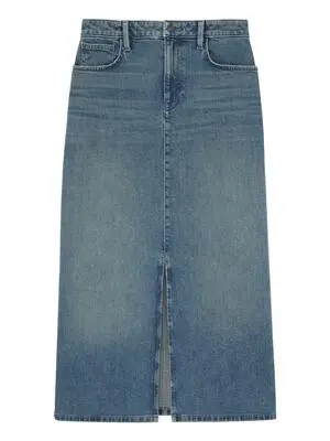 LAFAYETTE 148 NEW YORK Denim Front Slit Midi Skirt