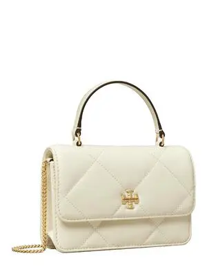 Tory Burch Mini Kira Diamond Quilt Top-handle Crossbody - Warm White