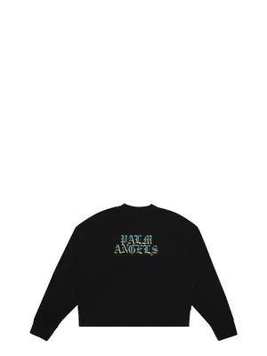 Palm Angels Hue Gothic Logo Crewneck /multicolor - Black