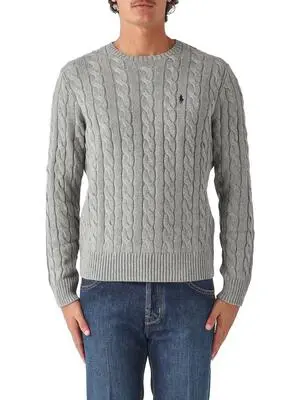 Polo Ralph Lauren Cotton Crewneck Jumper With Embroidered Pony Logo - Grey