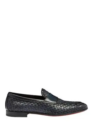 Santoni Woven Loafers - Blue