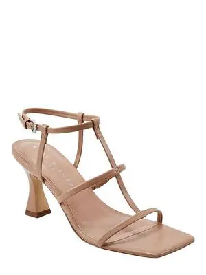 MARC FISHER LTD. Dennie Strappy Mid Heel Sandals - Medium Natural