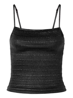 Nanushka Arenda Shirred Okobor Tank - Black