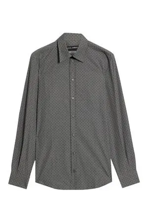 Dolce & Gabbana Polkadot Cottonpoplin Shirt - Gray