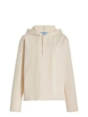 Prada Hooded Cotton Sweatshirt - Neutral