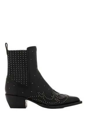 GOLDEN GOOSE Debbie Beatles Leather Boots - Black