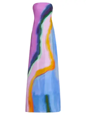 Christopher Esber Christopher Esber Aura Strapless Silk Maxi Dress Multi