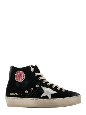 GOLDEN GOOSE Hi Francy Suede Platform Sneakers - Black