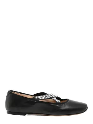 Casadei Crystal-embellished Ballerina Shoes - Black