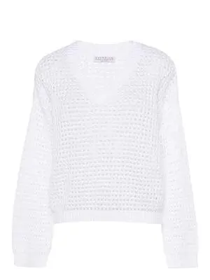 Brunello Cucinelli Sequin-embellished Jumper - White