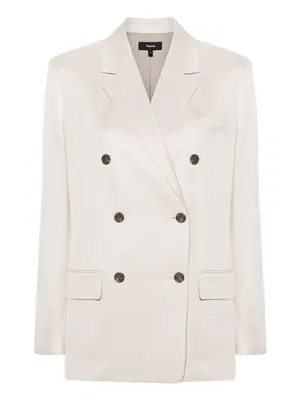 Theory Notched-lapels Double-breasted Blazer - Neutrals
