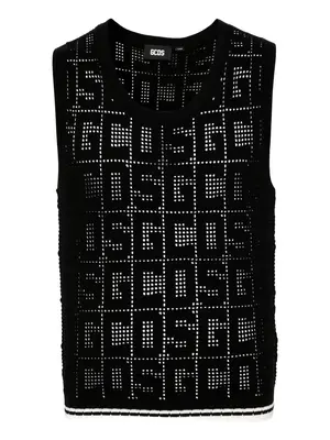 Gcds Monogram Sleeveless Jumper - Black