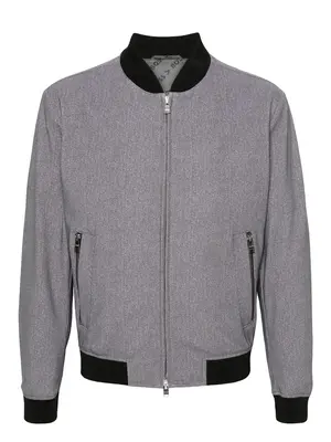 HUGO BOSS BOSS Houndstooth Print Zip-Up Jacket