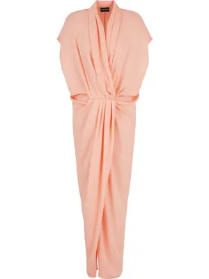 Giorgio Armani Draped Silk Midi Dress - Pink