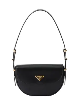 Prada Arqué Leather Shoulder Bag - Black