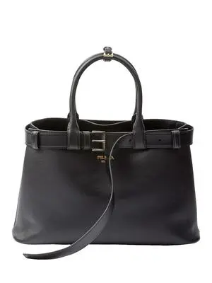 Prada Grain Leather Top-handle Bag - Nero