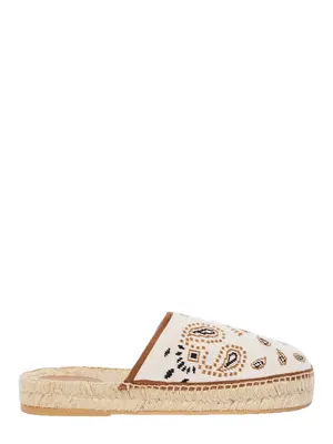Alanui Bandana Jacquard Espadrille Slides - White