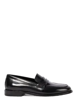 Manolo Blahnik Perry Leather Loafers - Black