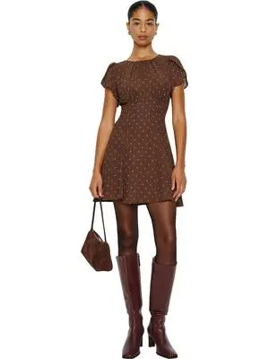 REFORMATION Lula Mini Dress - Brown