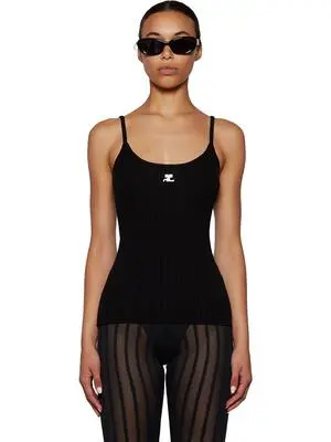 COURRèGES Courrèges Reedition Knit Tank Top - Black