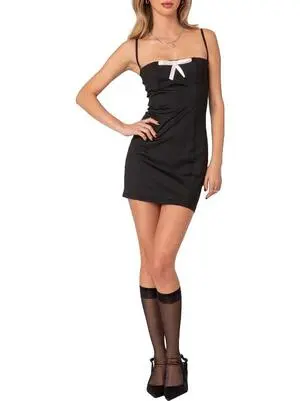 EDIKTED Nancy Bow Mini Dress - Black